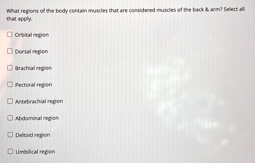 What regions of the body contain muscles that are considered muscles of ...