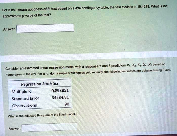 for a chi square goodness af fit test based on a 4x4 contingency table ...
