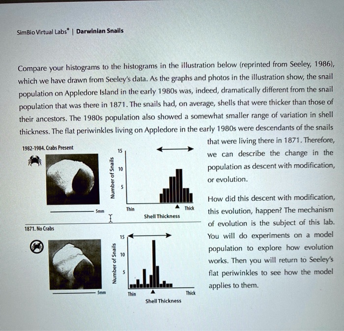 SimBio Virtual Labs | Darwinian Snails Compare your histograms to the ...