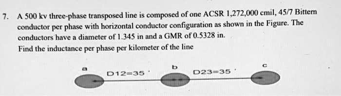 7. A 500 kv three-phase transposed line is composed of one ACSR ...