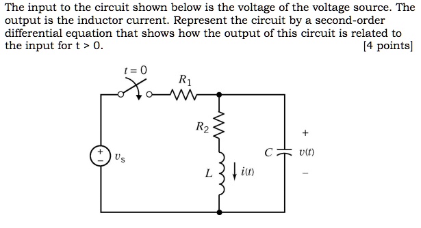 SOLVED: The input to the circuit shown below is the voltage of the voltage source. The output is ...