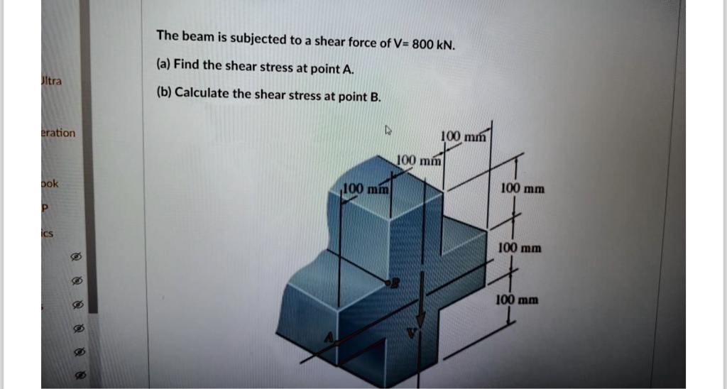 the beam is subjected to a shear force of v 800 kn a find the shear ...