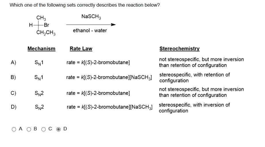SOLVED: Which one of the following sets correctly describes the ...