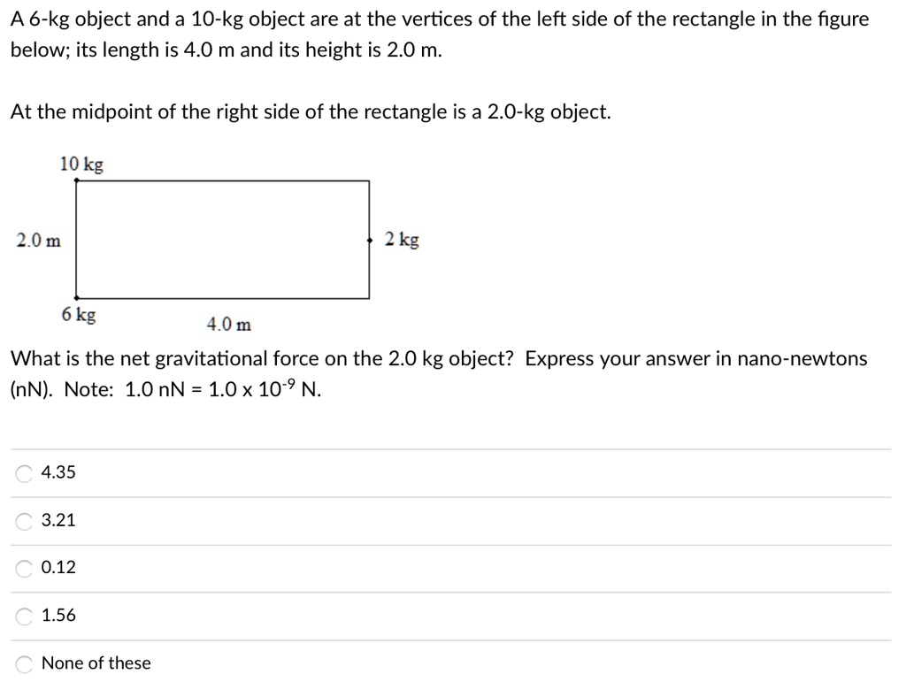 SOLVED:A6-kg object and a 10-kg object are at the vertices of the left ...