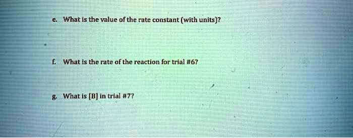 what is the value of the rate constant with units what is the rute ...