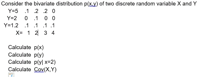 Solved Consider The Bivariate Distribution Pxy Of Two Discrete Random Variable X And Y5 2 Y