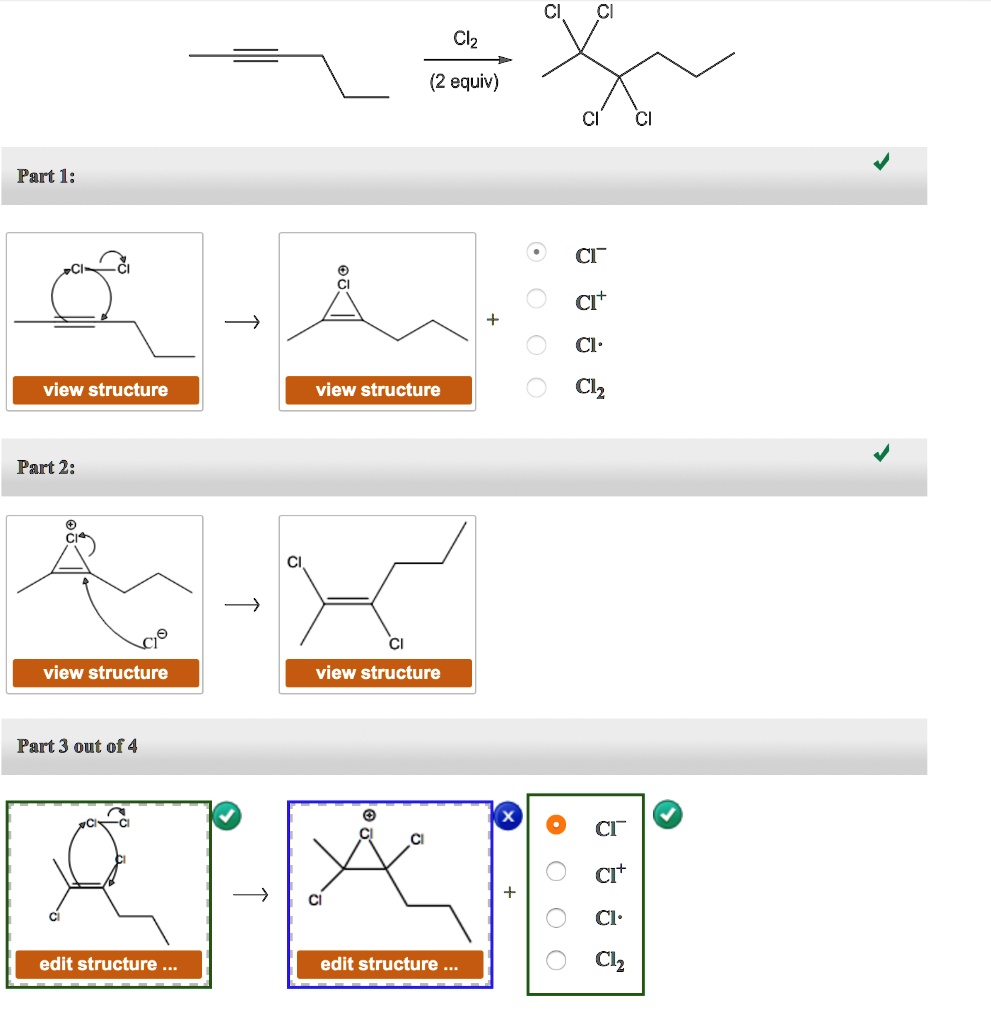 SOLVED: Clz 2 equiv) Part I: view structure view structure Part 2: view structure view structure ...