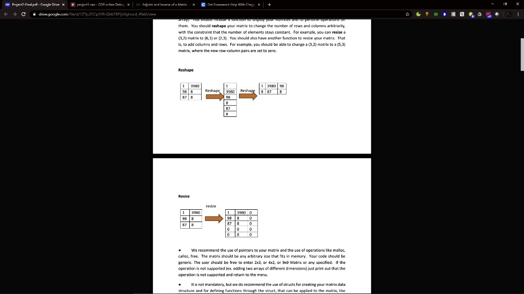 Solved I Just Need A Resize And A Reshape Function That Will Reshape Or Resize A Matrix Of User 