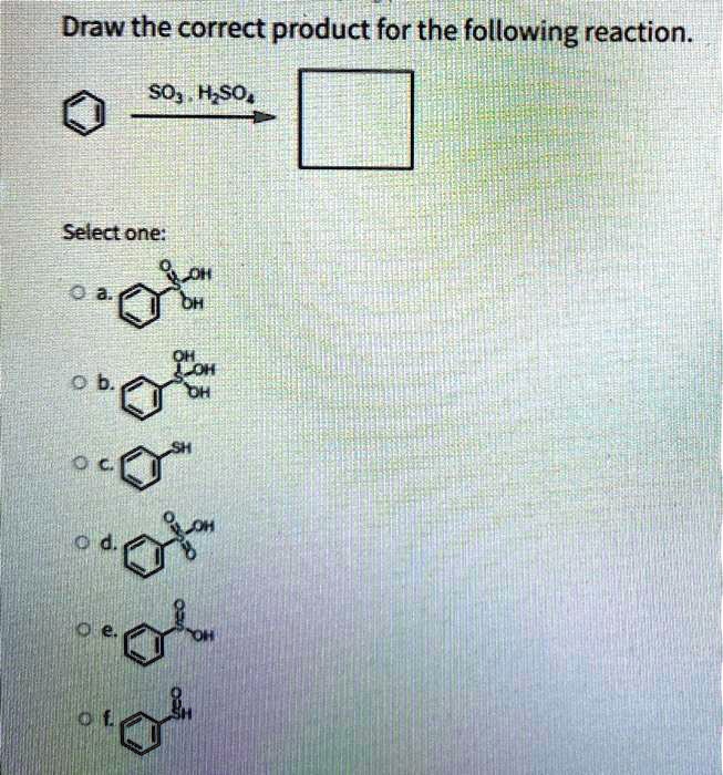 SOLVED: Draw the correct product for the following reaction: SO2 + H2O ...