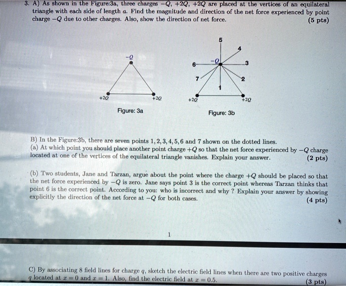 ata shown the figure3a three charges 02q 2q are placed at the vertices of an equilateral ...