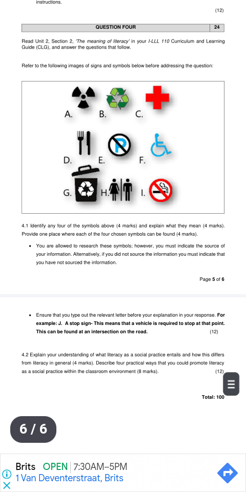 instructions. (12) QUESTION FOUR 24 Read Unit 2, Section 2, 'The ...