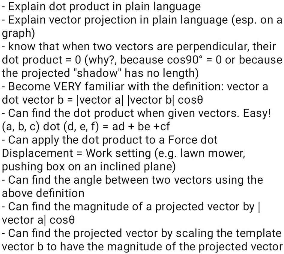- Explain dot product in plain language - Explain vector projection in ...