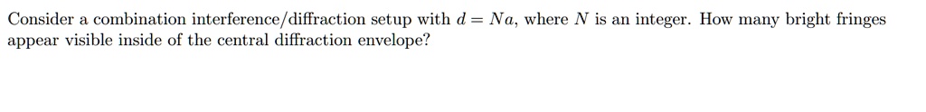 Consider a combination interference/diffraction setup with d = Na ...