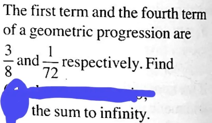 The first term and the fourth term of a geometric progression are (3 ...
