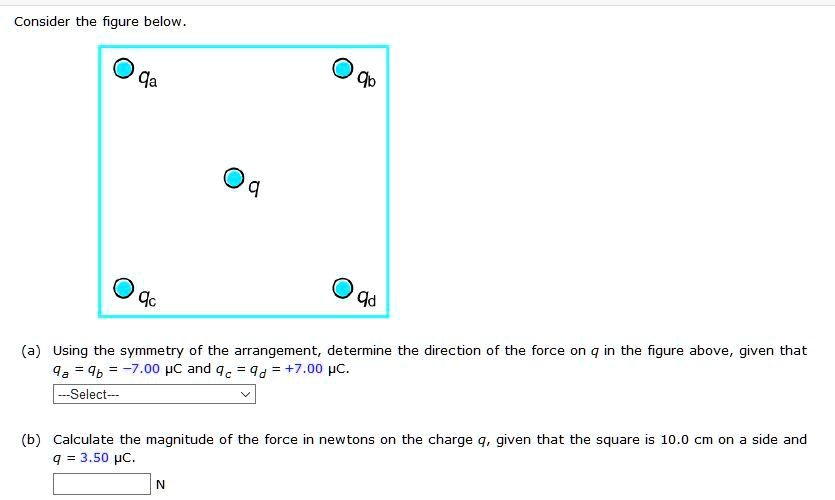 Solved Consider The Figure Below Qa Qd A Using The Symmetry Of The Arrangement Determine 7779