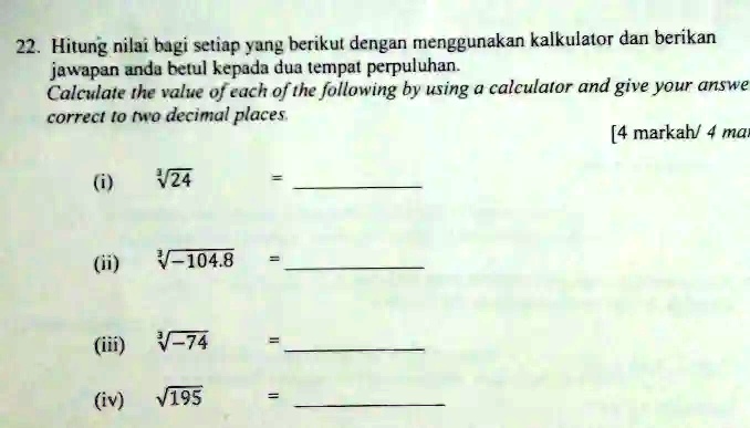 SOLVED: Calculate the value of each of the following by using a calculator and give your answer ...