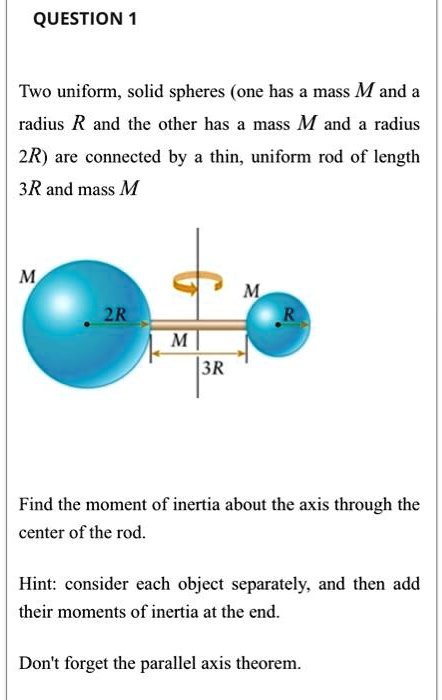 Question 1 Two Uniform Solid Spheres One Has A Mass M And 4471