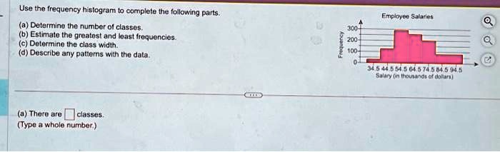 SOLVED: Texts: Use the frequency histogram to complete the following ...