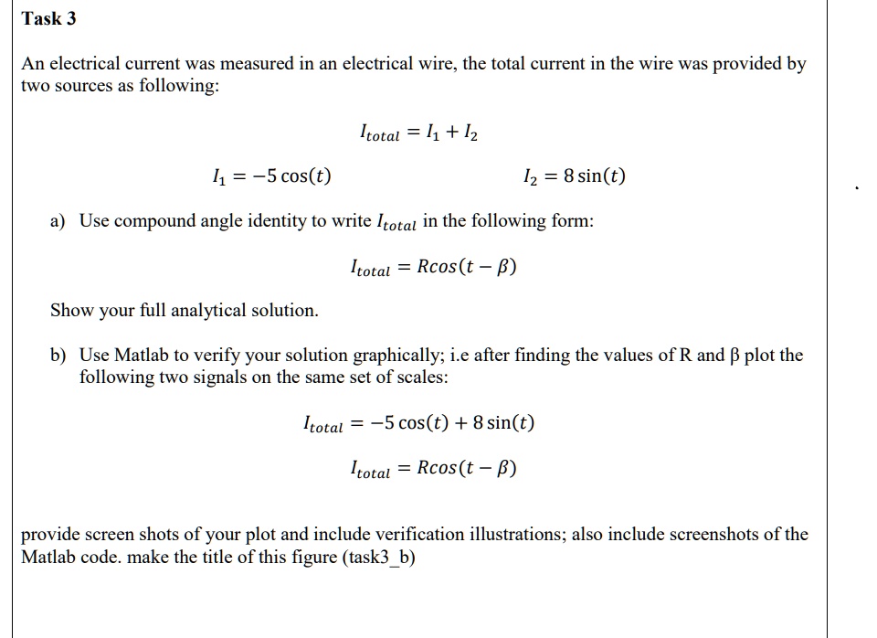 SOLVED: Task 3 An electrical current was measured in an electrical wire ...