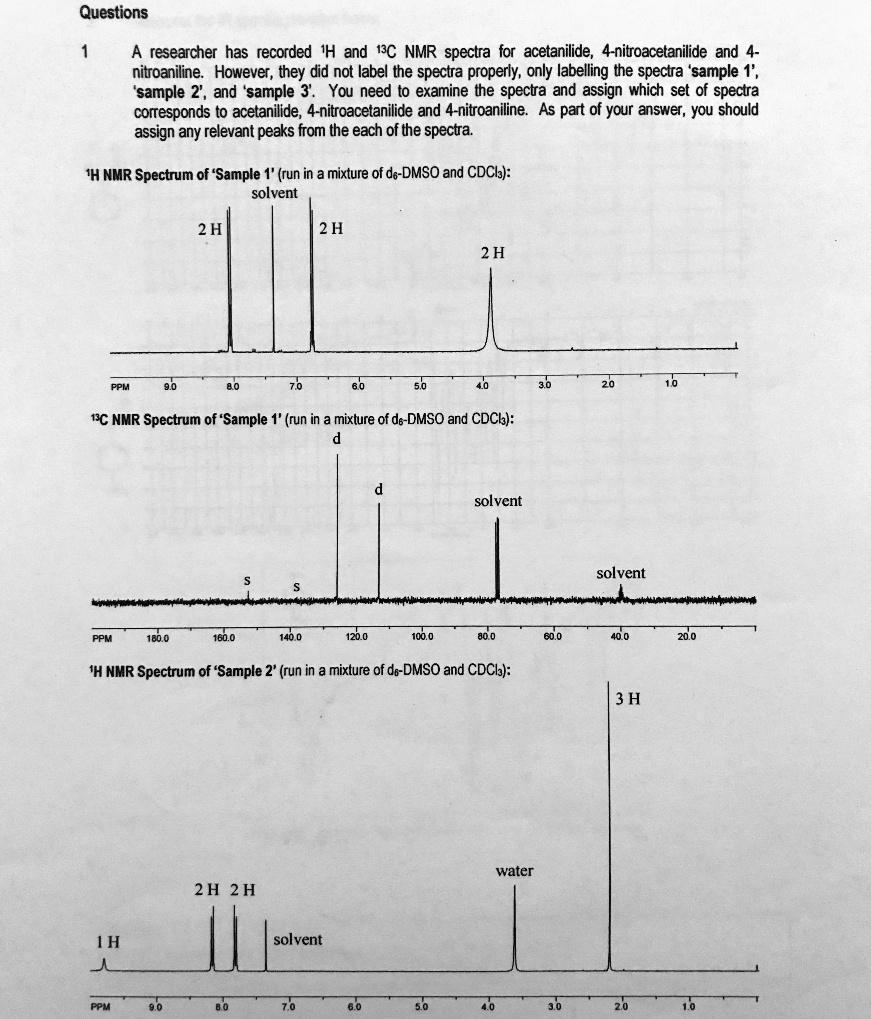 questions a researcher has recorded ih ad 13c nmr spectra for ...