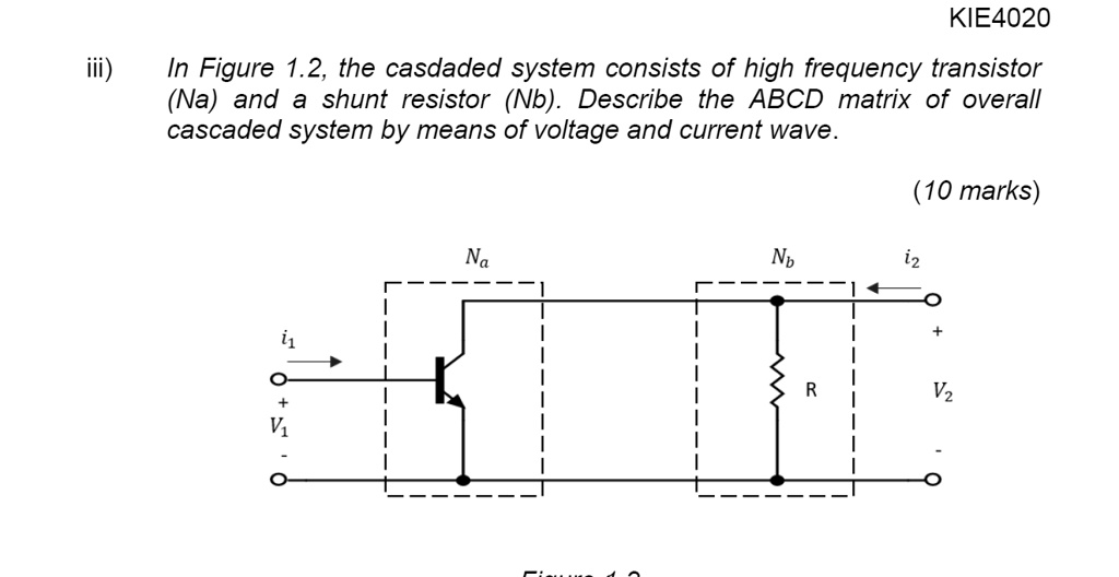 SOLVED: In Figure 1.2, the cascaded system consists of a high-frequency transistor (Na) and a ...