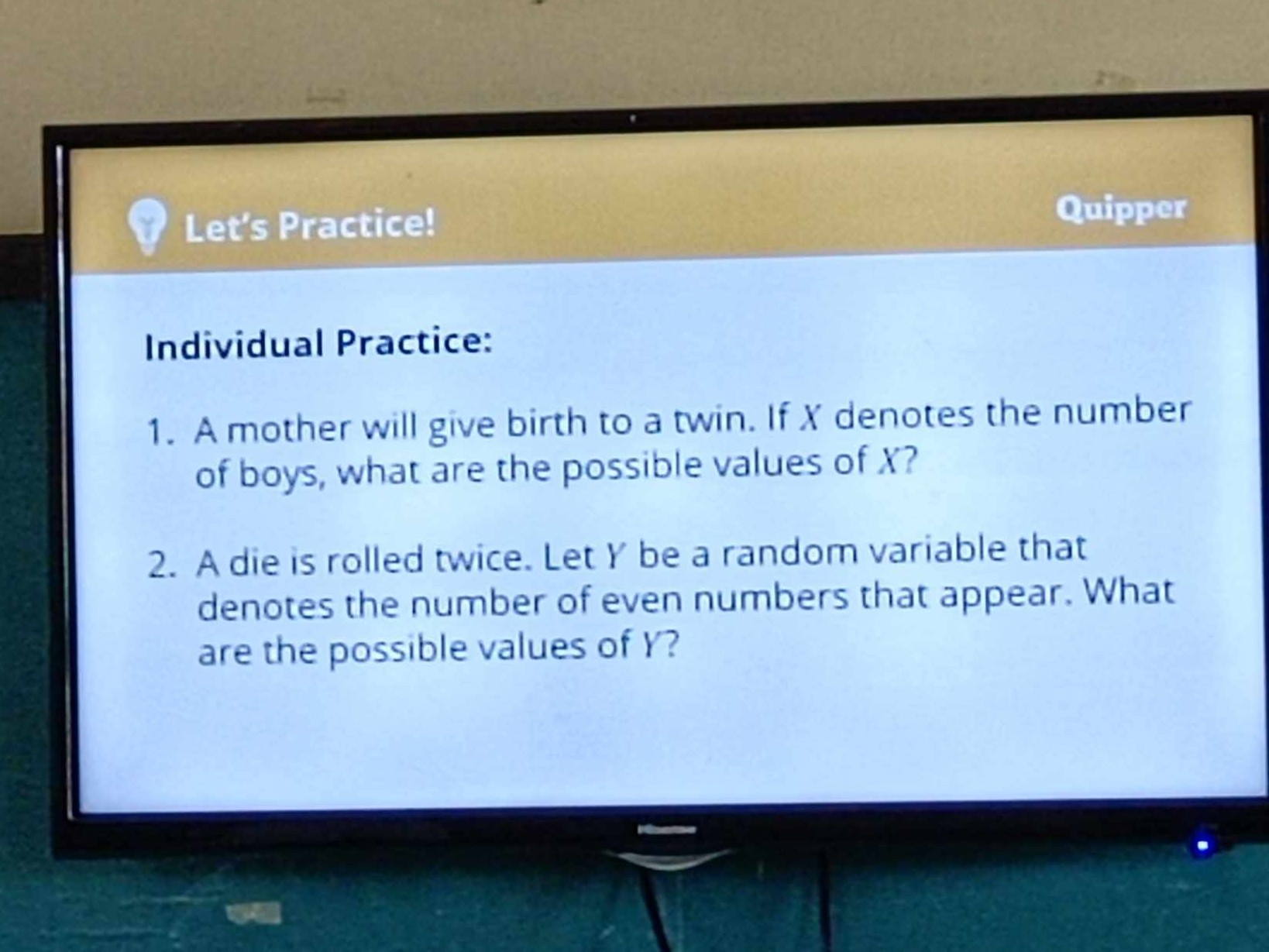 SOLVED: Let's Practice! Quipper Individual Practice: 1. A mother will ...