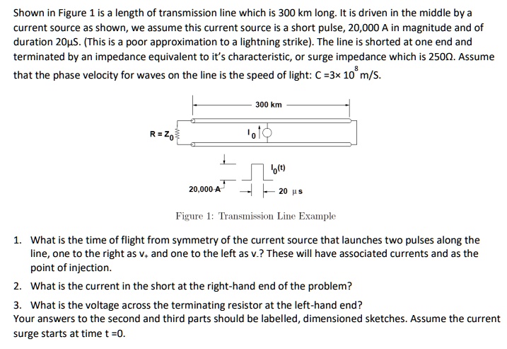 SOLVED: Shown in Figure 1 is a length of transmission line which is 300 ...