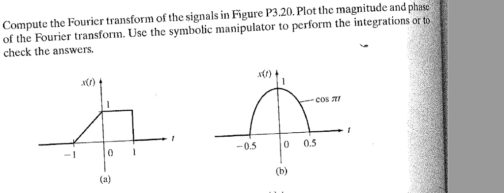 SOLVED: Compute the Fourier transform of the signals in Figure P3.20 ...