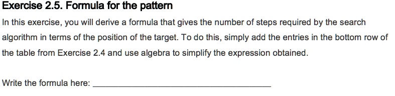 Exercise 2.5. Formula for the pattern In this exercise, you will derive ...