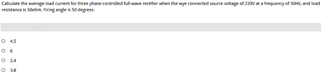 Calculate the average load current for three phase controlled full-wave ...