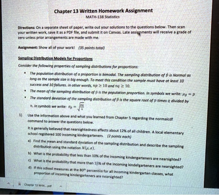 chapter 13 written homework assignment math 138 statistics dlrections ...