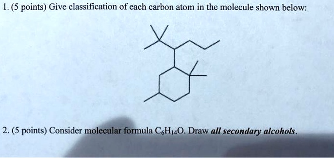 SOLVED: 1. (5 points) Give classification of each carbon atom in the ...