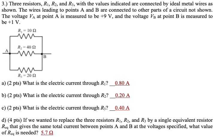 SOLVED: 'Three resistors, Rl, Rz; and Rz; with the values indicated are connected by ideal metal ...
