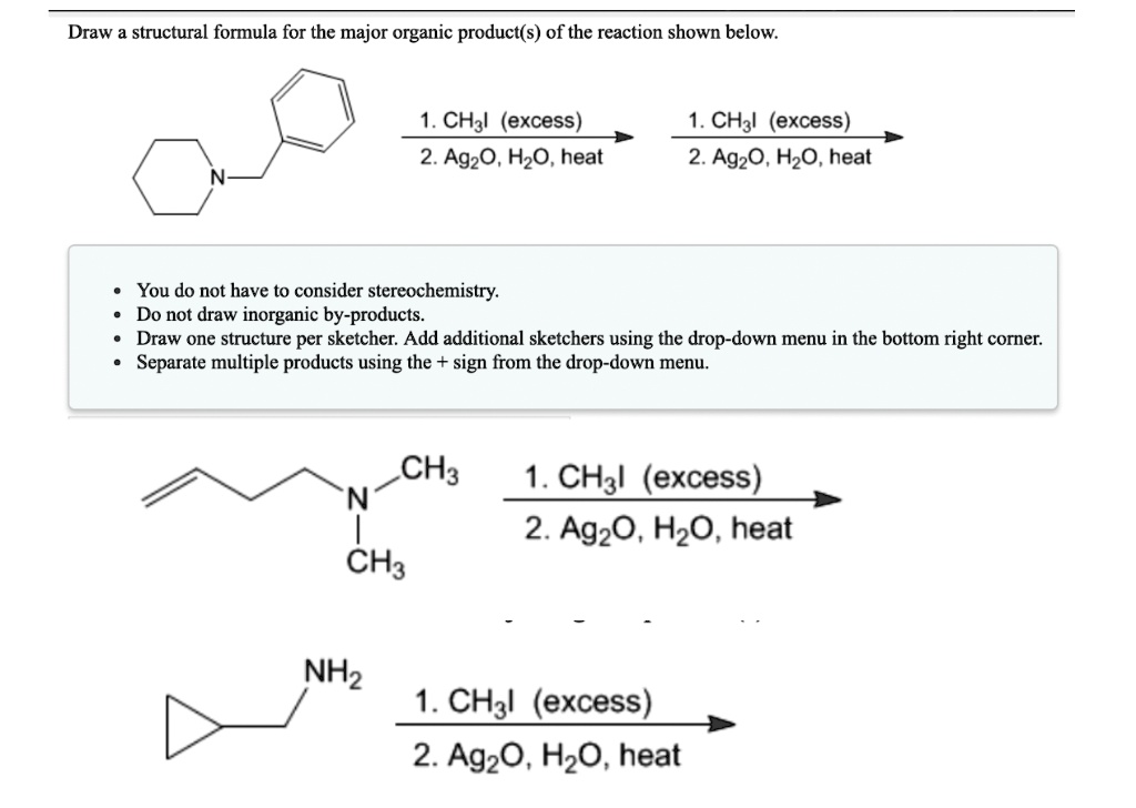 SOLVED: Draw a structural formula for the major organic product(s) of ...