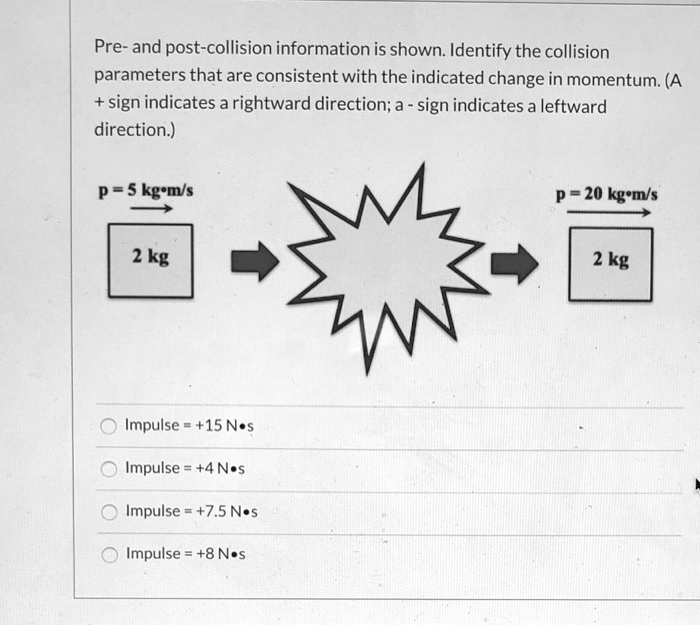pre and post collision information is shown identify the collision ...
