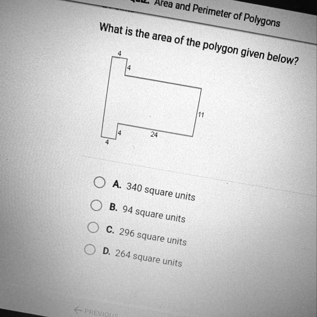 SOLVED:'What is the area of the polygon given below End Area and ...