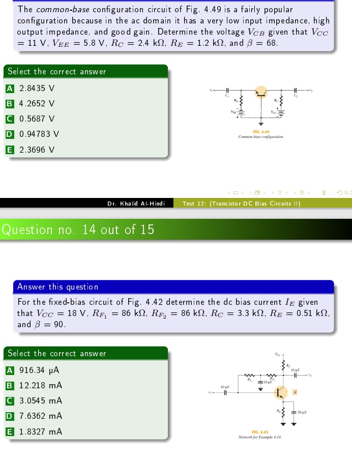 SOLVED: The common-base configuration circuit of Fig. 4.49 is a fairly ...