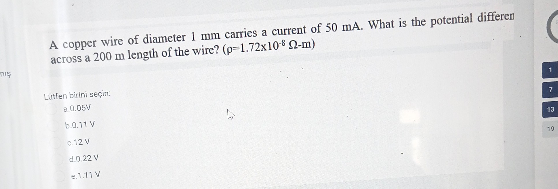 SOLVED: A copper wire of diameter 1 mm carries a current of 50 mA. What ...
