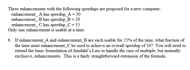 Three enhancements with the following speedups are proposed for a new ...