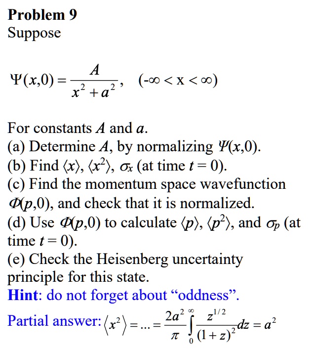 SOLVED: Thank you so much! :) Problem 9: Suppose A (0