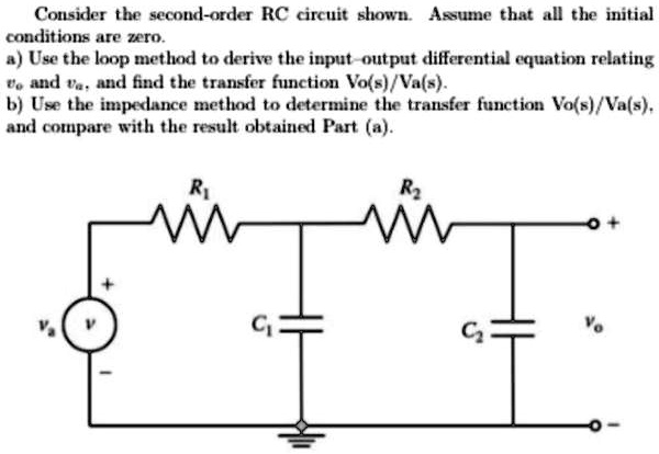 Consider The Second Order Rc Circuit Shown Assume That All The Initial
