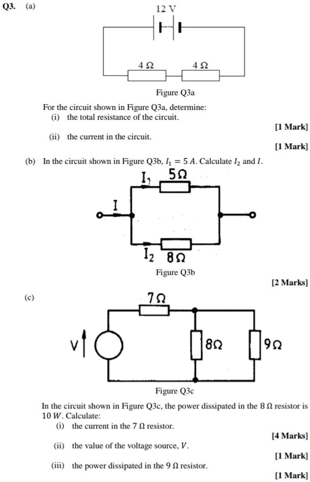 Solved Q3 12 V Figure Q3a For The Circuit Shown In Figure Q3a Determine The Total Resistance 