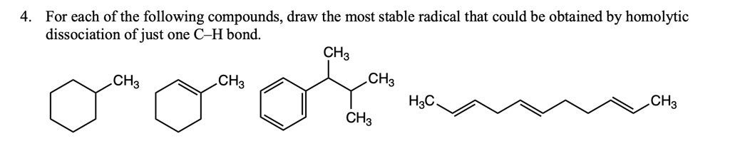 SOLVED: For each of the following compounds; draw the most stable ...