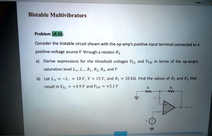 Bistable multivibrators problem1832 consider the bistable...