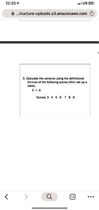 SOLVED: Structure-uploads.s3.amazonaws.com Calculate the variance using ...