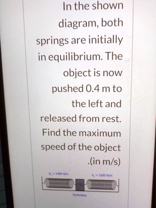 SOLVED: In the shown diagram, both springs are initially in equilibrium ...