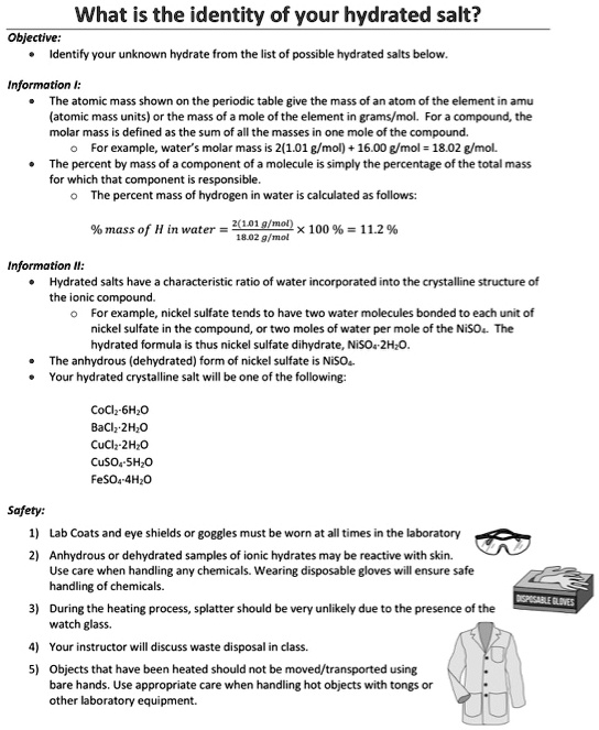 what is the identity of your hydrated salt oblective identify vour ...