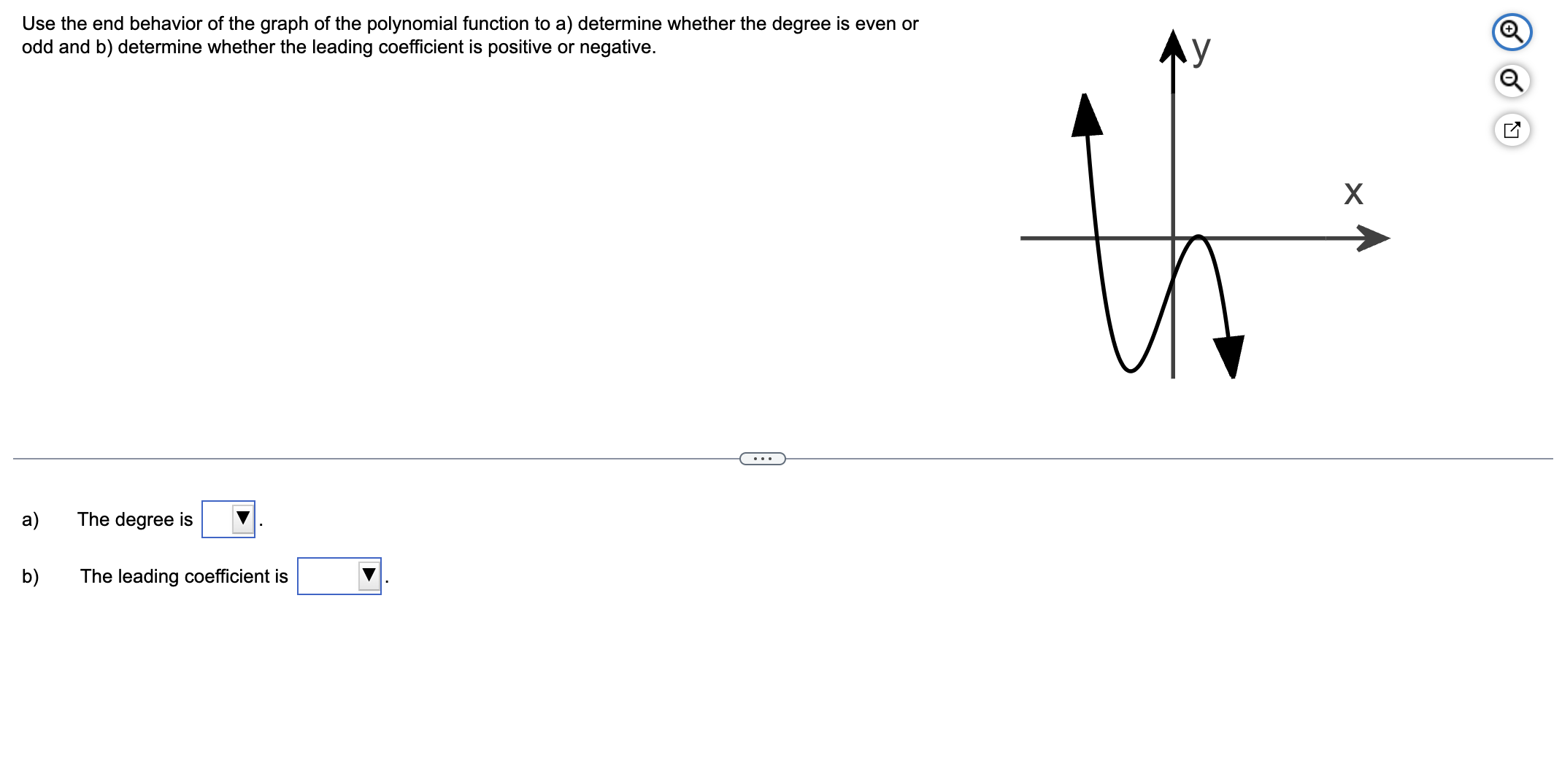 Use the end behavior of the graph of the polynomial function to a ...