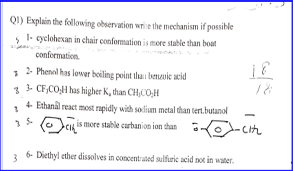 SOLVED: Q1) Explain the following observation: write the mechanism if ...