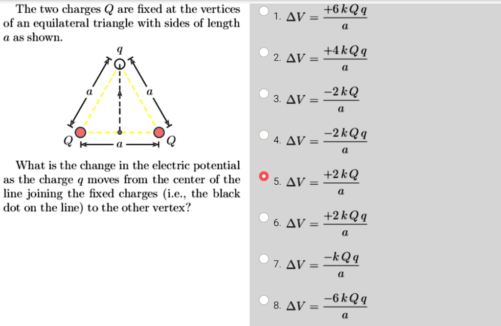 the two charges q are fixed at the vertices of an equilateral triangle ...